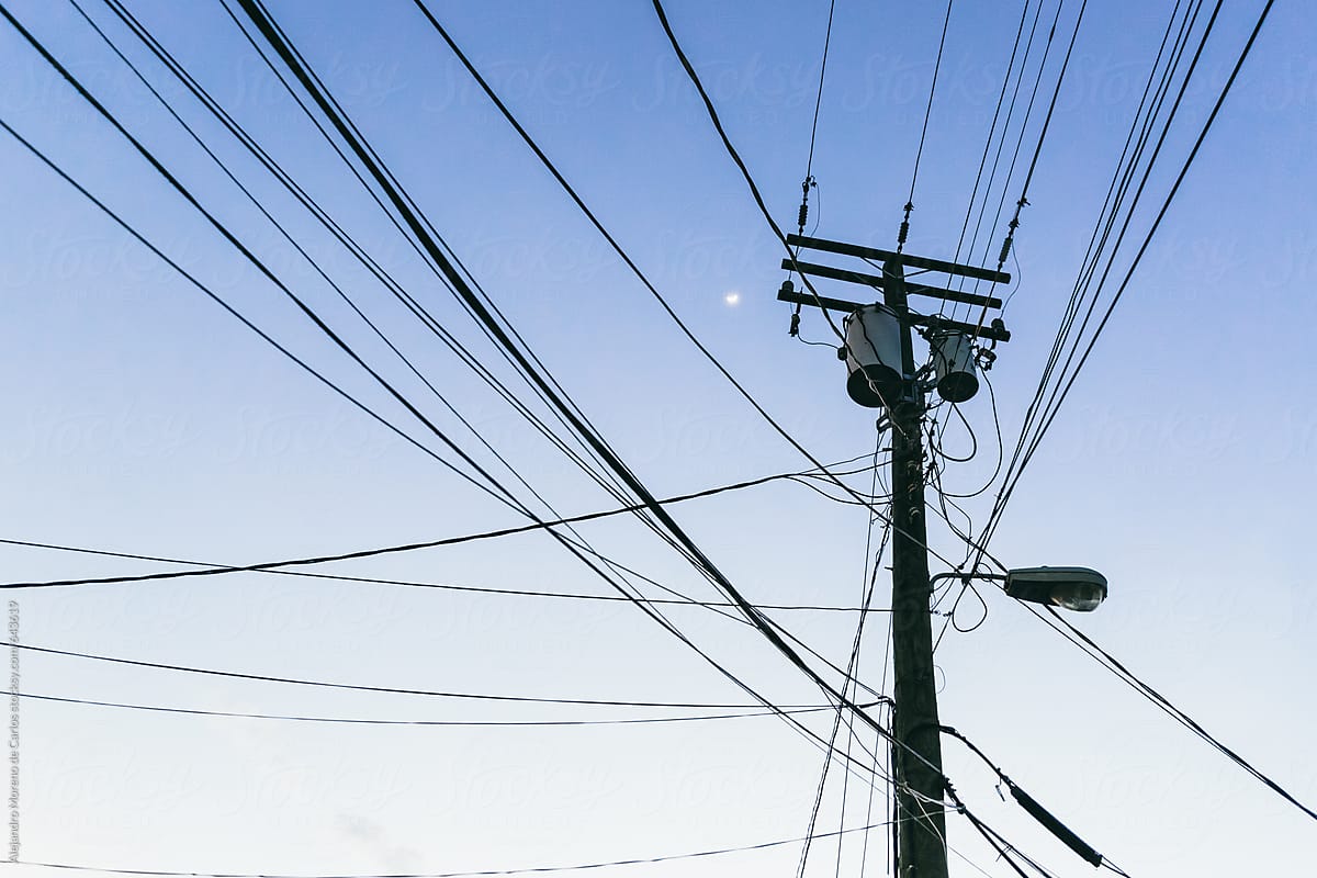 "Electric High Voltage Pillar With Many Cables In Miami" by Stocksy ...