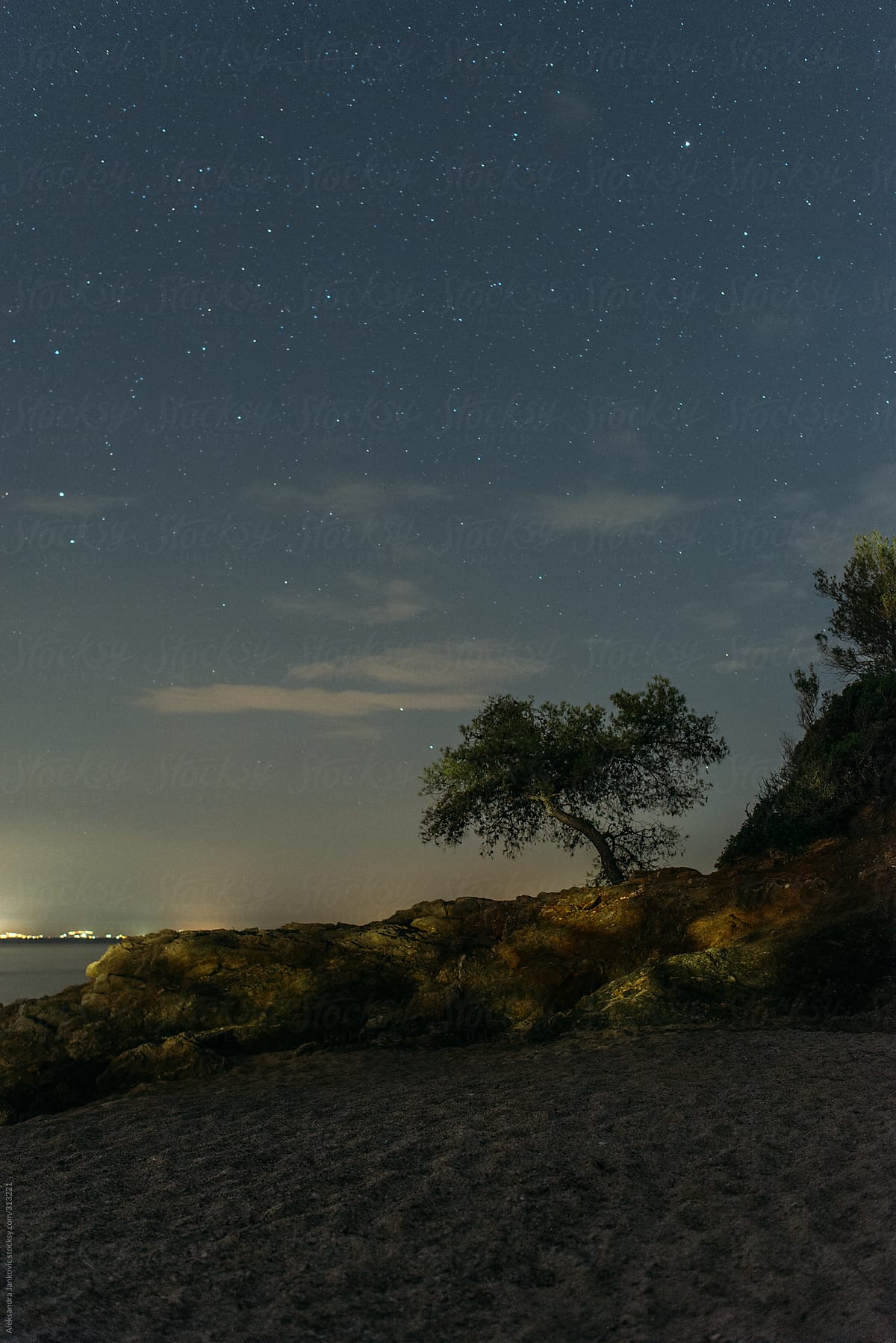 "Sandy Beach Under The Night Sky" by Stocksy Contributor "Aleksandra ...