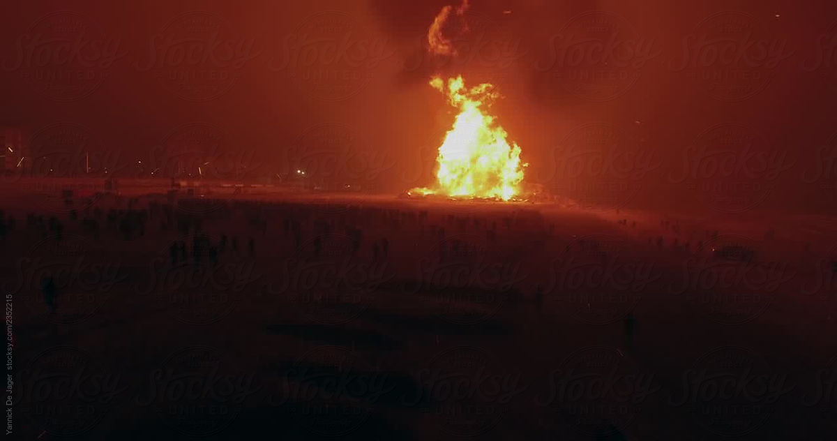 "Aerial View Of A Crowd Watching A Big Fire" by Stocksy Contributor ...