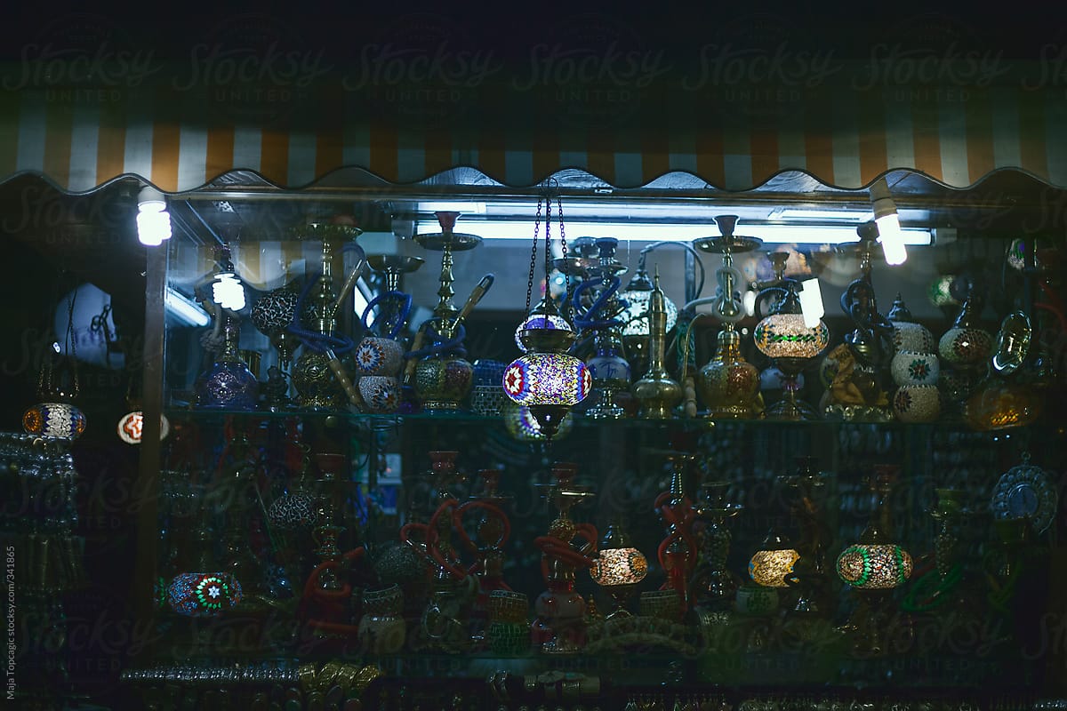 "Lamp Shop At Night" by Stocksy Contributor "Maja Topcagic" - Stocksy