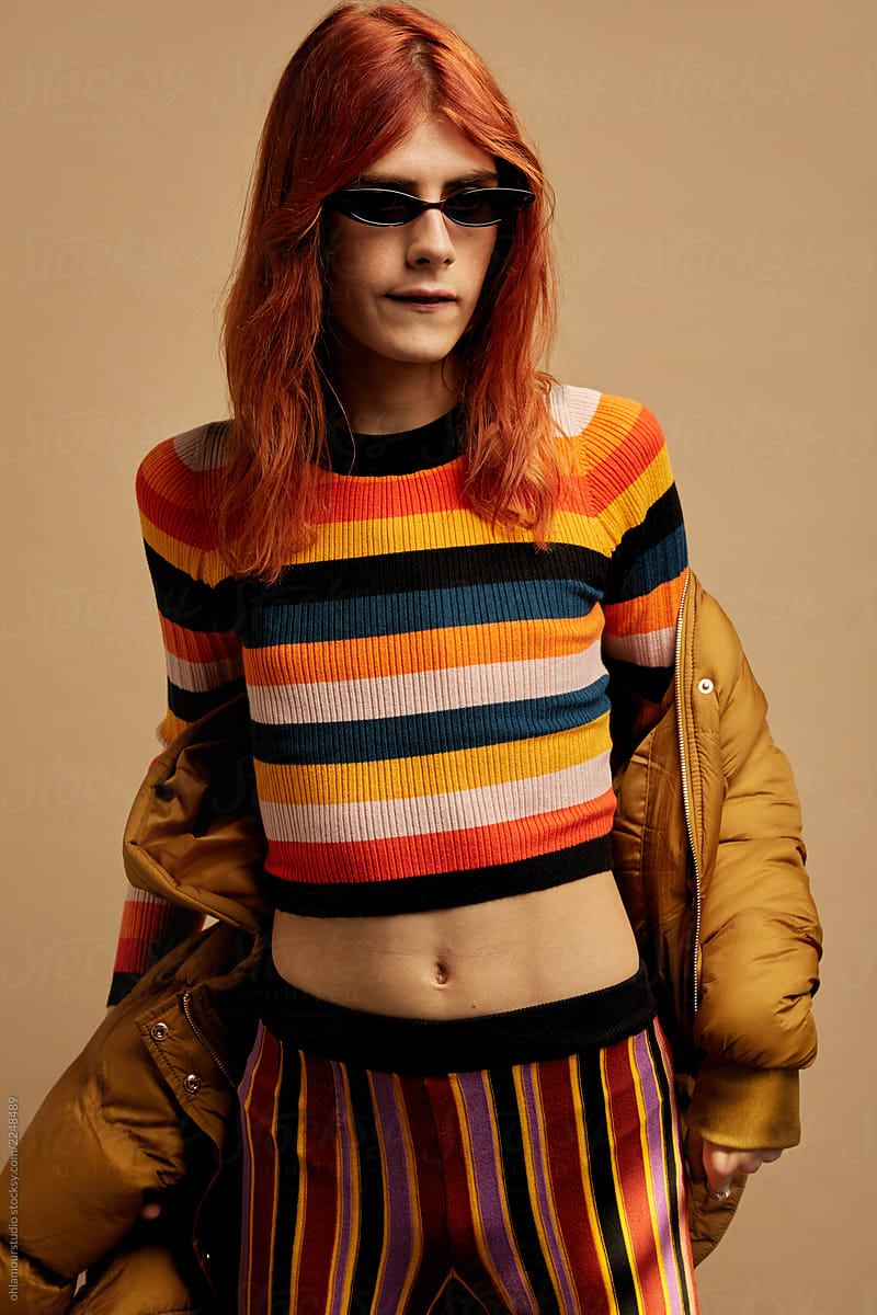 "Fashion Portrait Androgynous Woman Making Face" by Stocksy Contributor ...