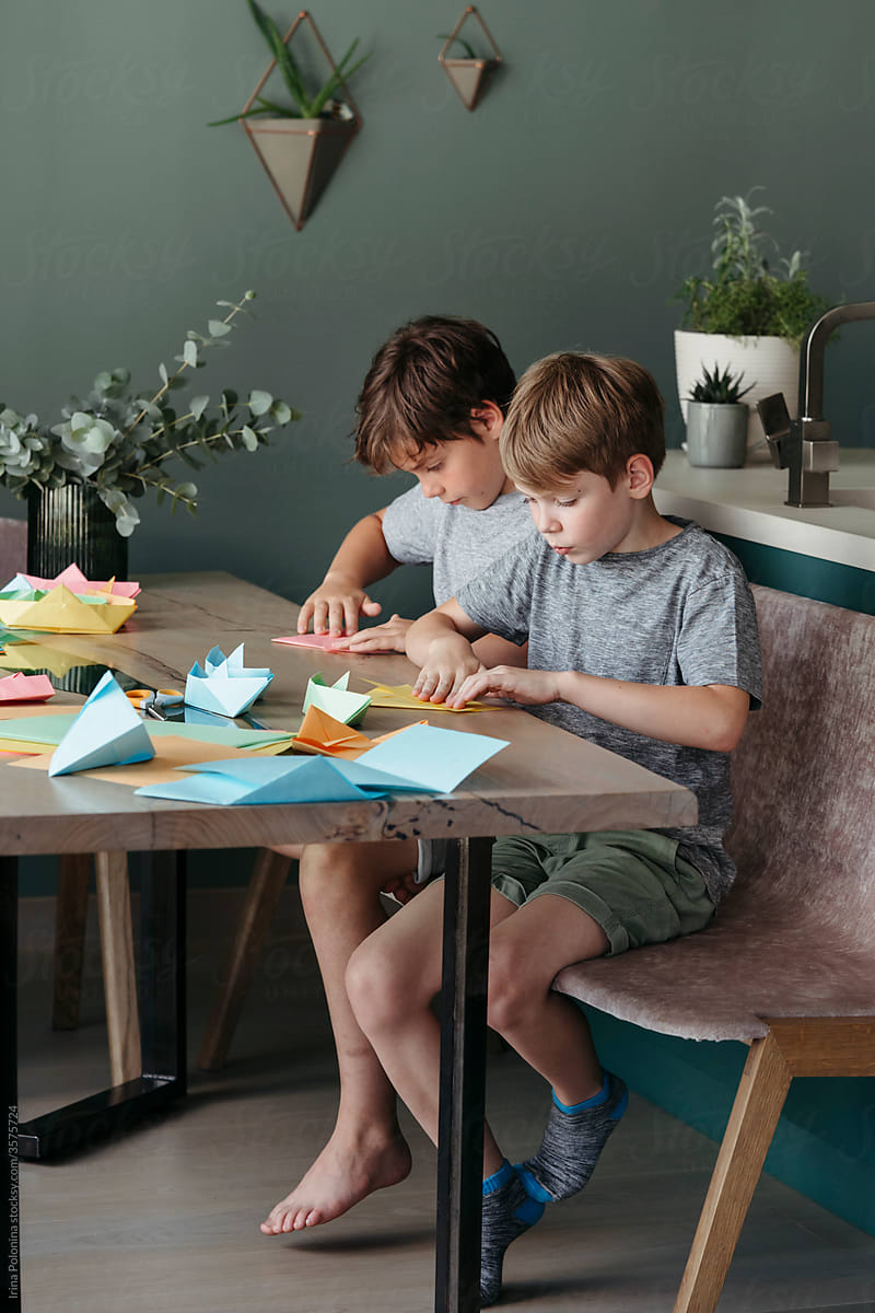 "Children Make Crafts Out Of Paper." by Stocksy Contributor "Irina ...
