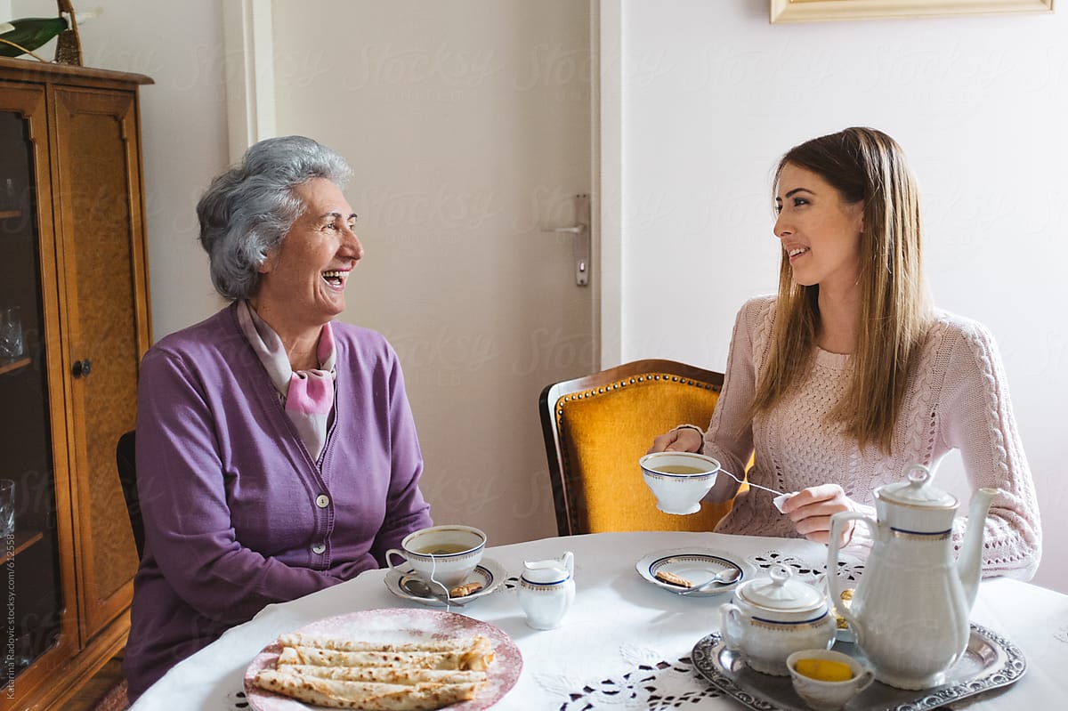 "Grandma And Granddaughter Having A Tea Time" by Stocksy Contributor ...