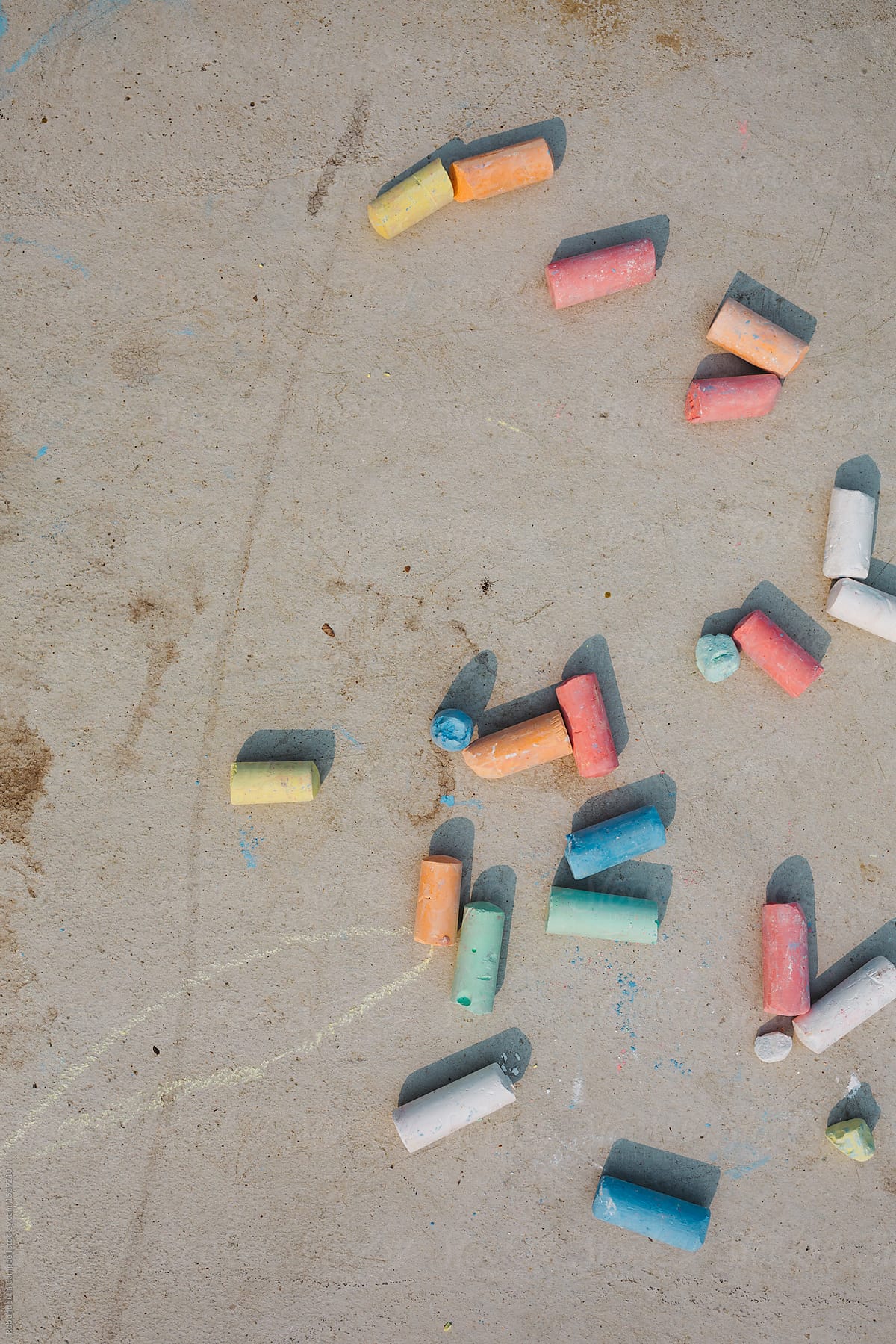 "Top Down View Of Sidewalk Chalk" by Stocksy Contributor "Rob And Julia ...