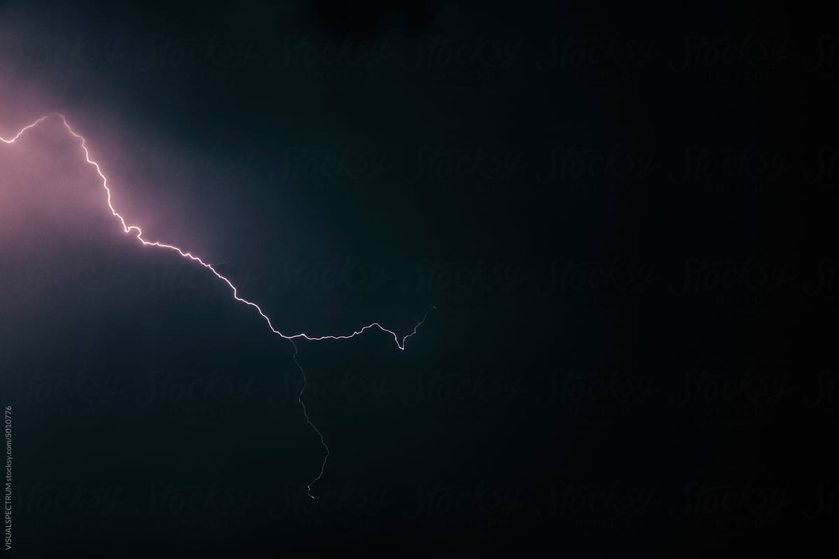 "Lightning Bolt Across Stormy Night Sky" by Stocksy Contributor ...