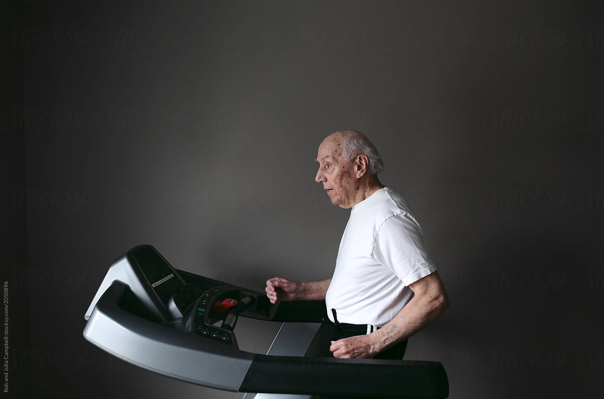 "Old Man On Treadmill" by Stocksy Contributor "Rob And Julia Campbell ...