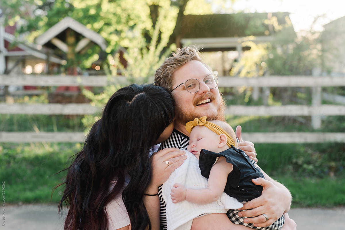 "Adorable Family With Sleeping Baby At A New-England Farm" by Stocksy ...