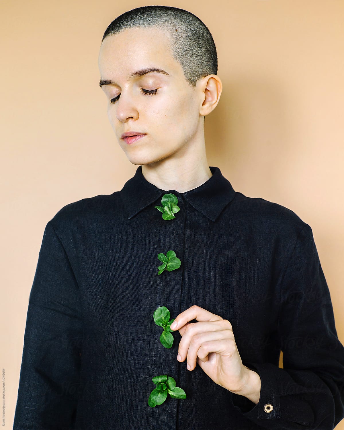 "Bald Woman In Dress With Leaves" by Stocksy Contributor "Duet ...