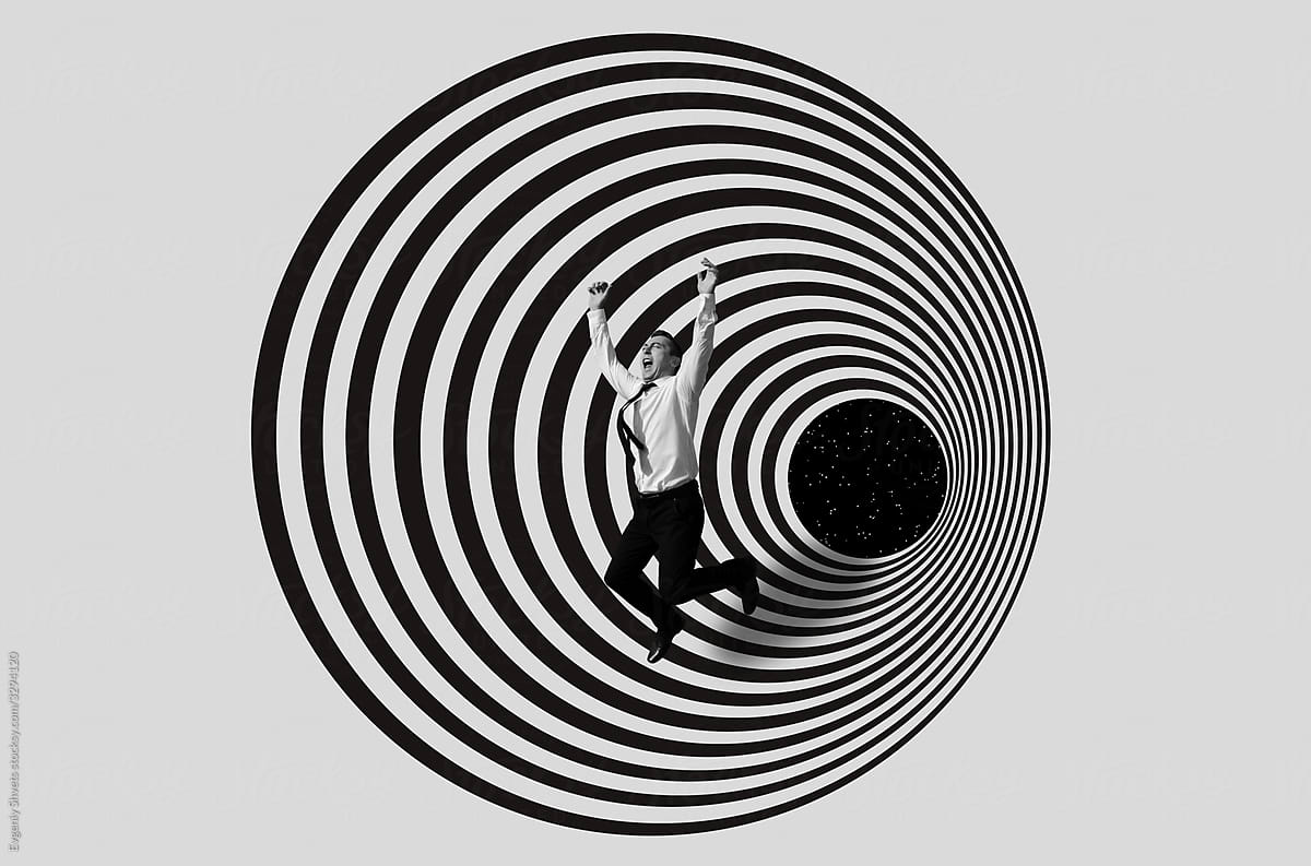 "Man In Spiral" by Stocksy Contributor "Evgeniy Shvets" - Stocksy