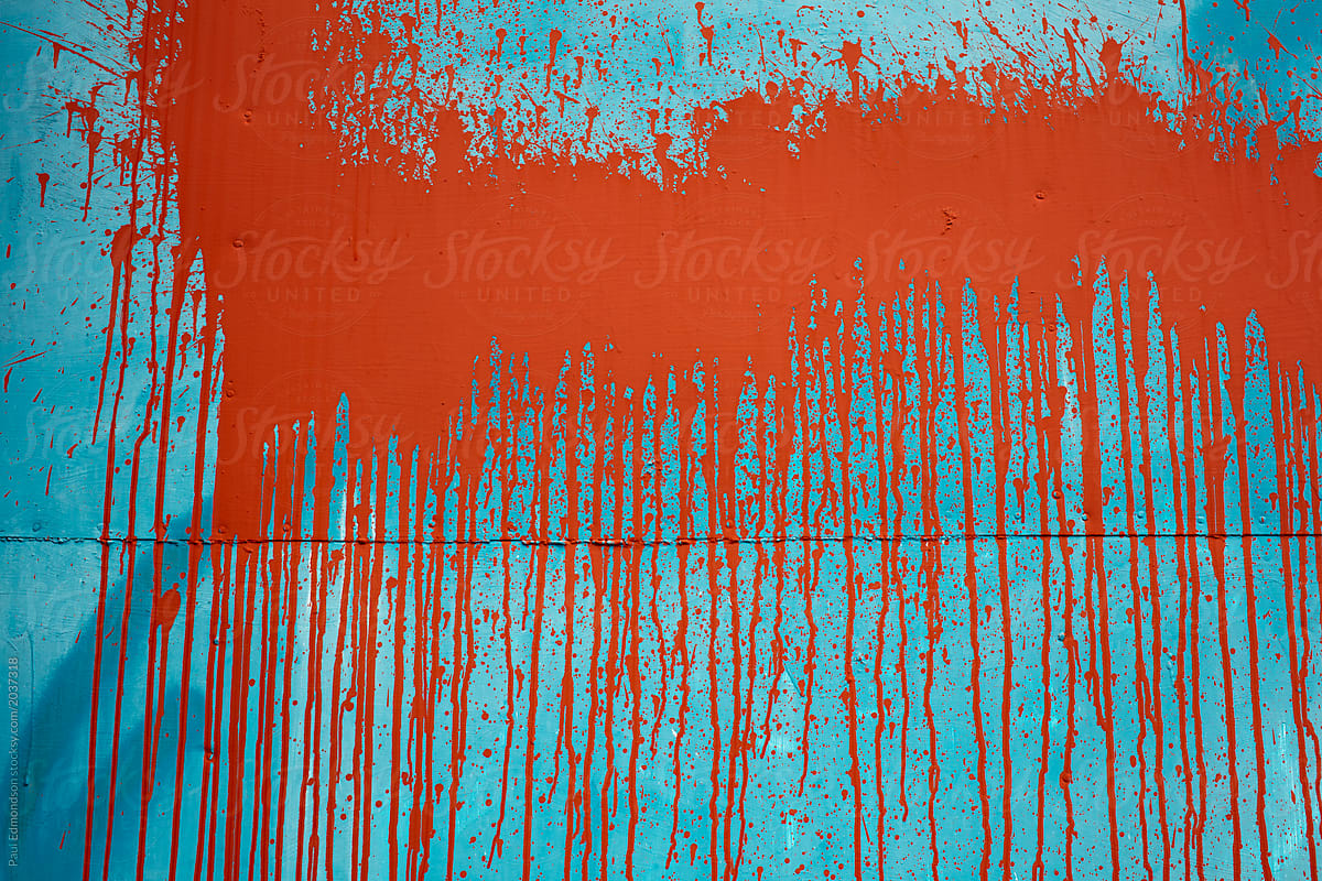 "Dripping Red Paint On Warehouse Wall" by Stocksy Contributor "Rialto ...
