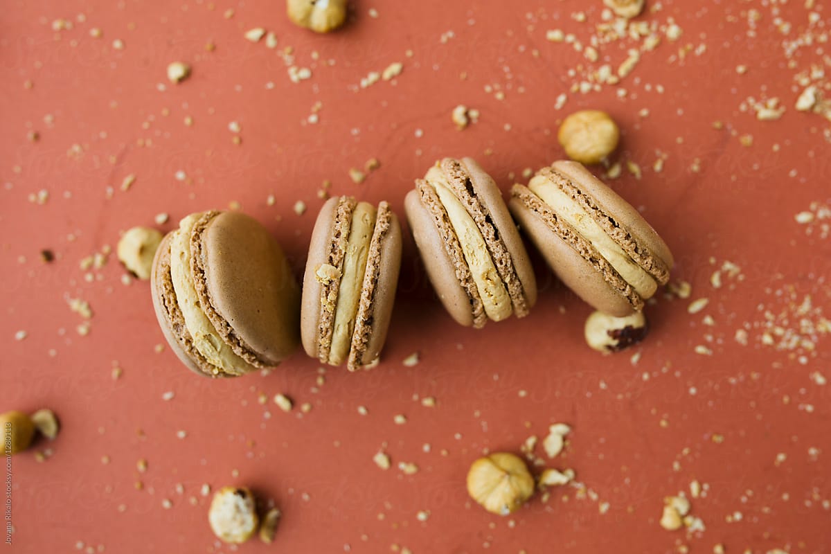 "Hazelnut Macaroons On A Orange Background" by Stocksy Contributor ...