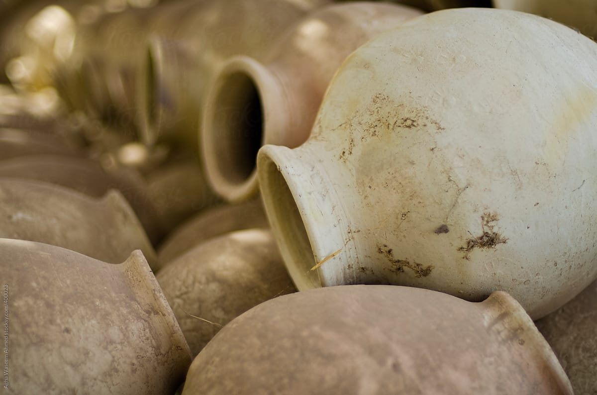 "Aged Clay Water Pots In A Traditional Setting" by Stocksy Contributor ...