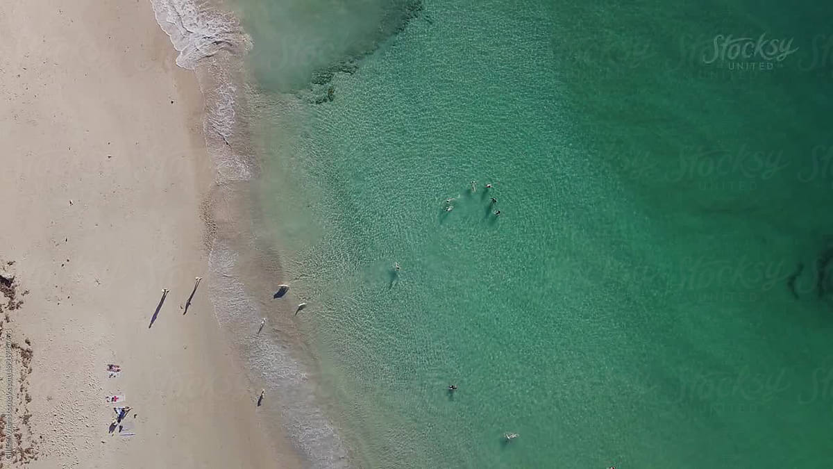 "Overhead View Of Ocean And Swimmers" by Stocksy Contributor "Gillian ...