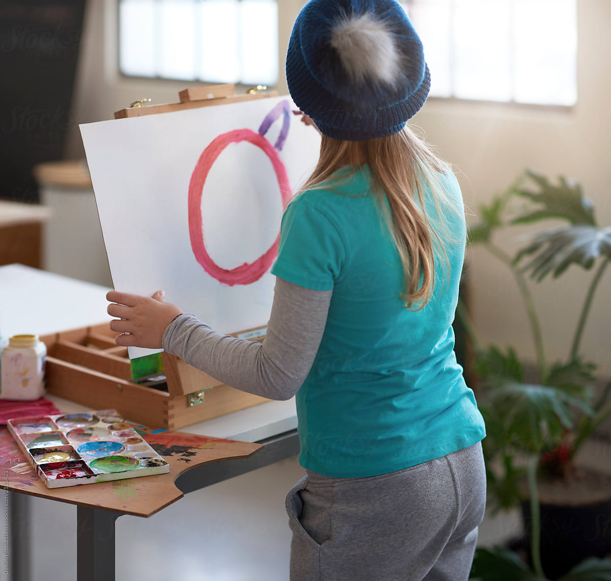 "Young Girl Starting A Painting On White Canvas" by Stocksy Contributor ...